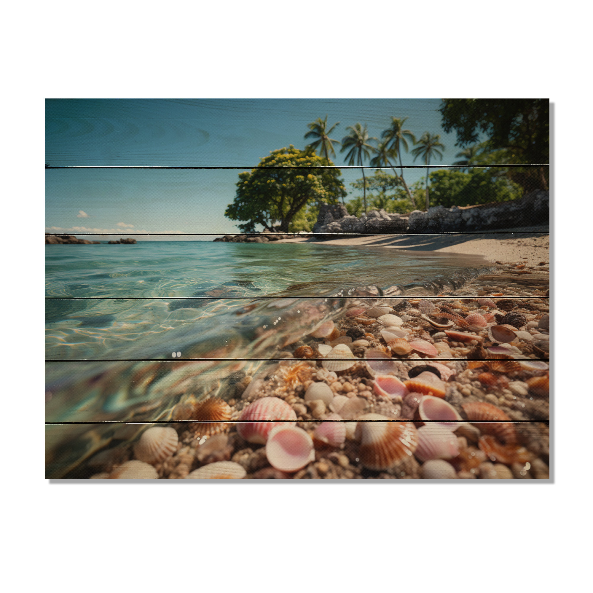 Dovecove Caraibe Beach Gems On Wood Print - Wayfair Canada