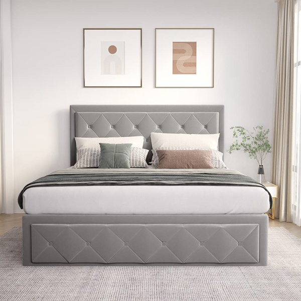 Mercer41 Simple Beds Upholstered Double (4'6) Storage Bed | Wayfair.co.uk