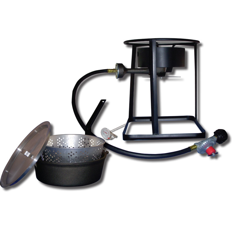King Kooker Welded Portable Propane Outdoor Cooker with 6 Qt. Cast Iron ...