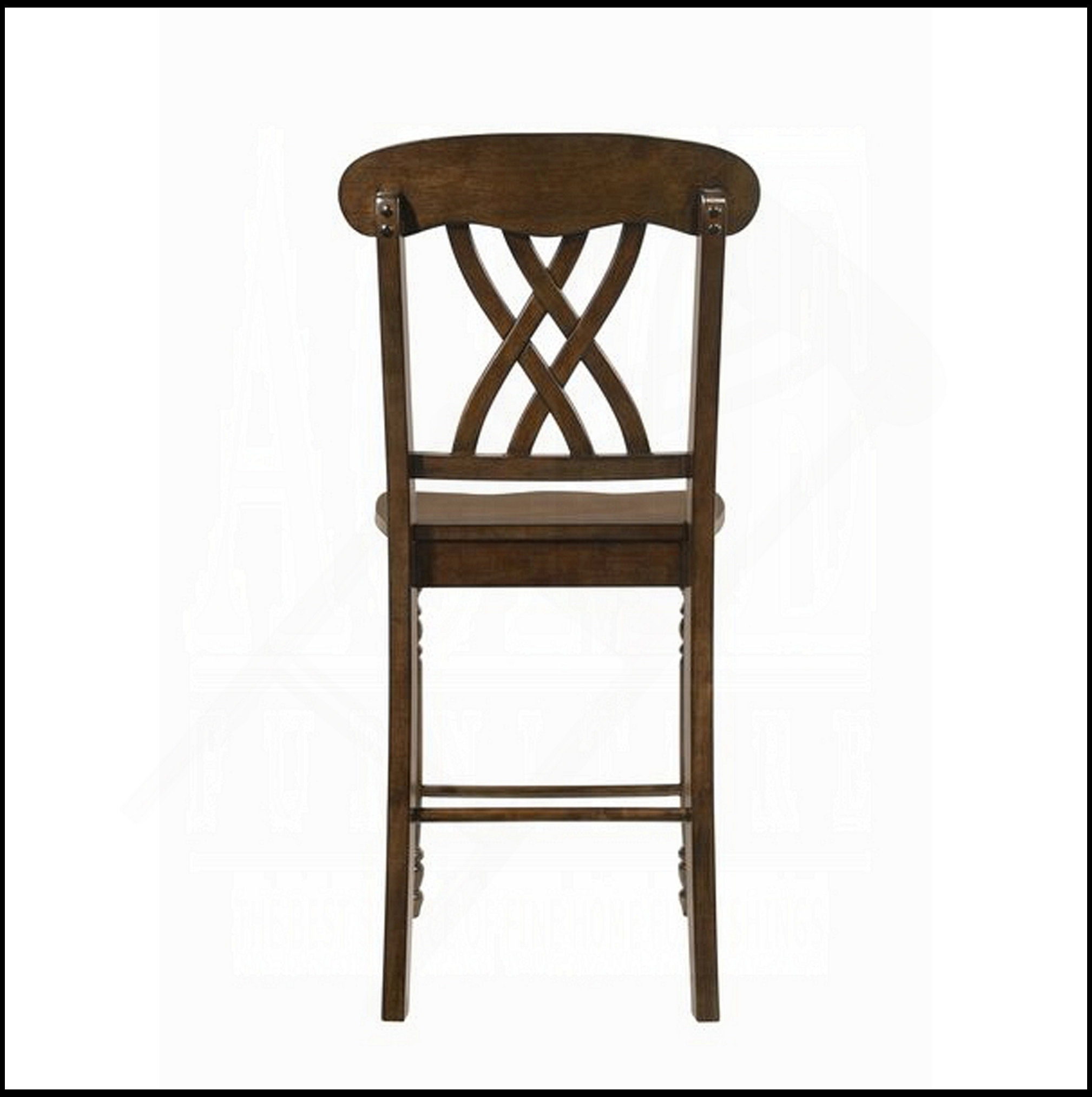 Alcott Hill® Walnut Cross Back Counter Height Stools (Set Of 2) | Wayfair