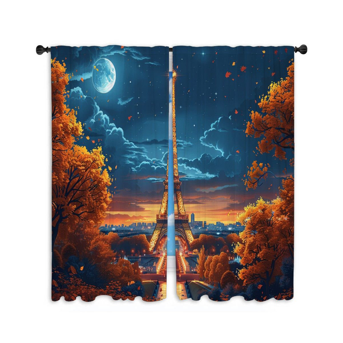 Bloomsbury Market Eiffel Tower Window Curtains Landmarks Iconic ...