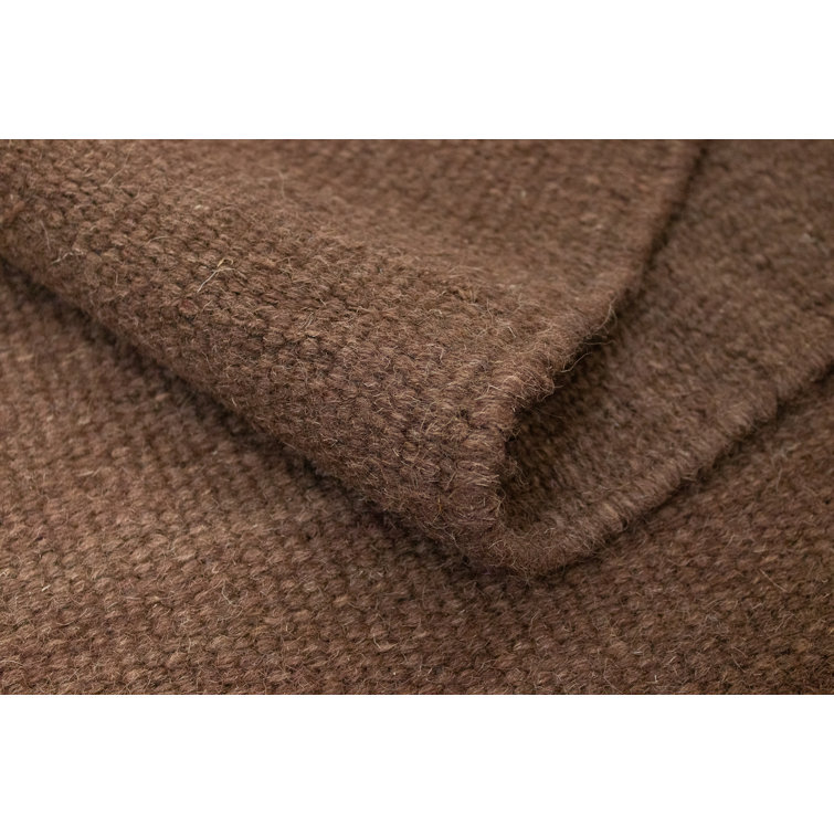 Ebern Designs Ineta Machine Tufted Wool Brown Indoor/Outdoor Rug ...