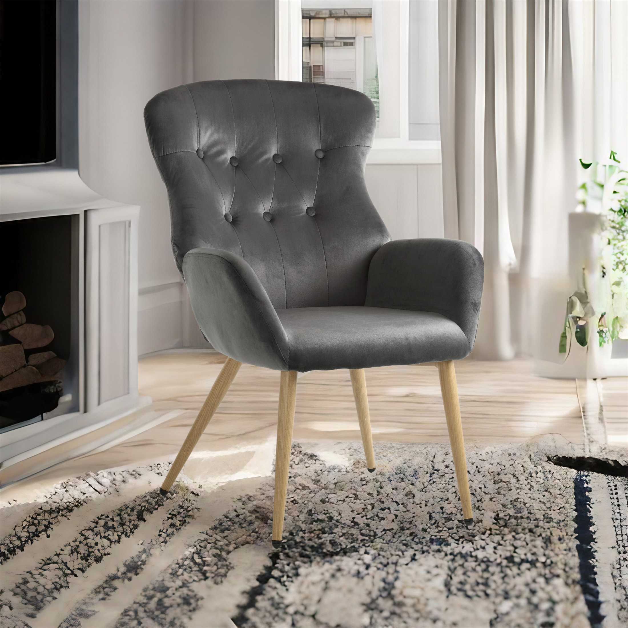 Mercer41 Mattheau Wide Wingback Chair | Wayfair