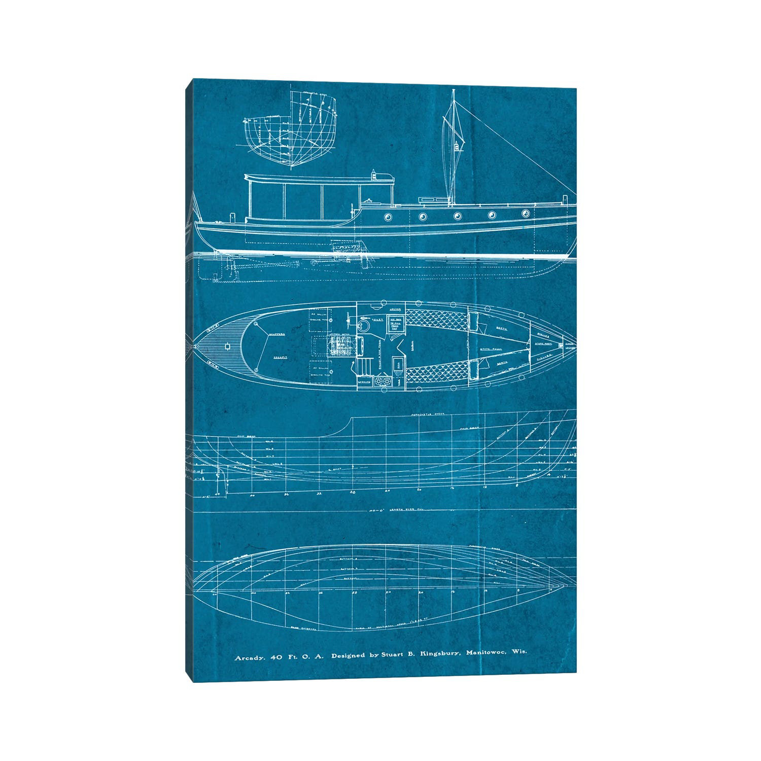 East Urban Home Boat Blueprints II - Wrapped Canvas Print - Wayfair Canada