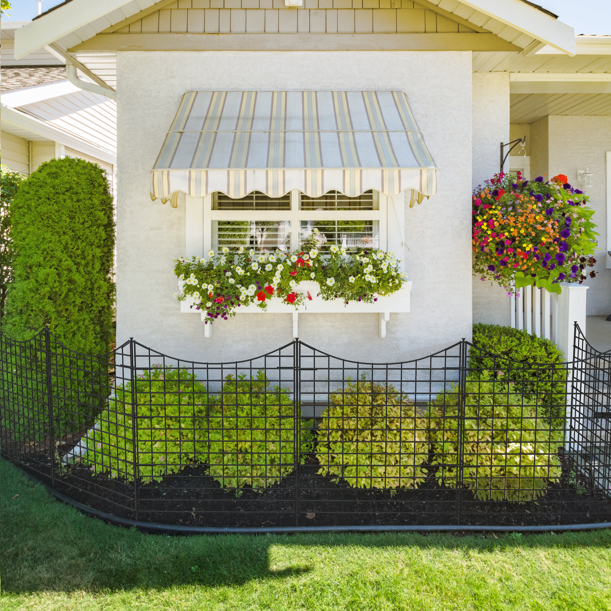 YITAHOME 3 ft. H x 3 ft. W Metal Fence Panel 4 Pieces with a door ...