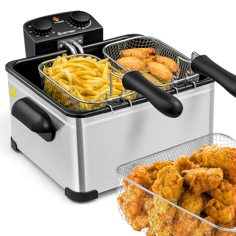 Costway 5 Liter 3 Basket Indoor Turkey Fryer with Timer & Reviews | Wayfair