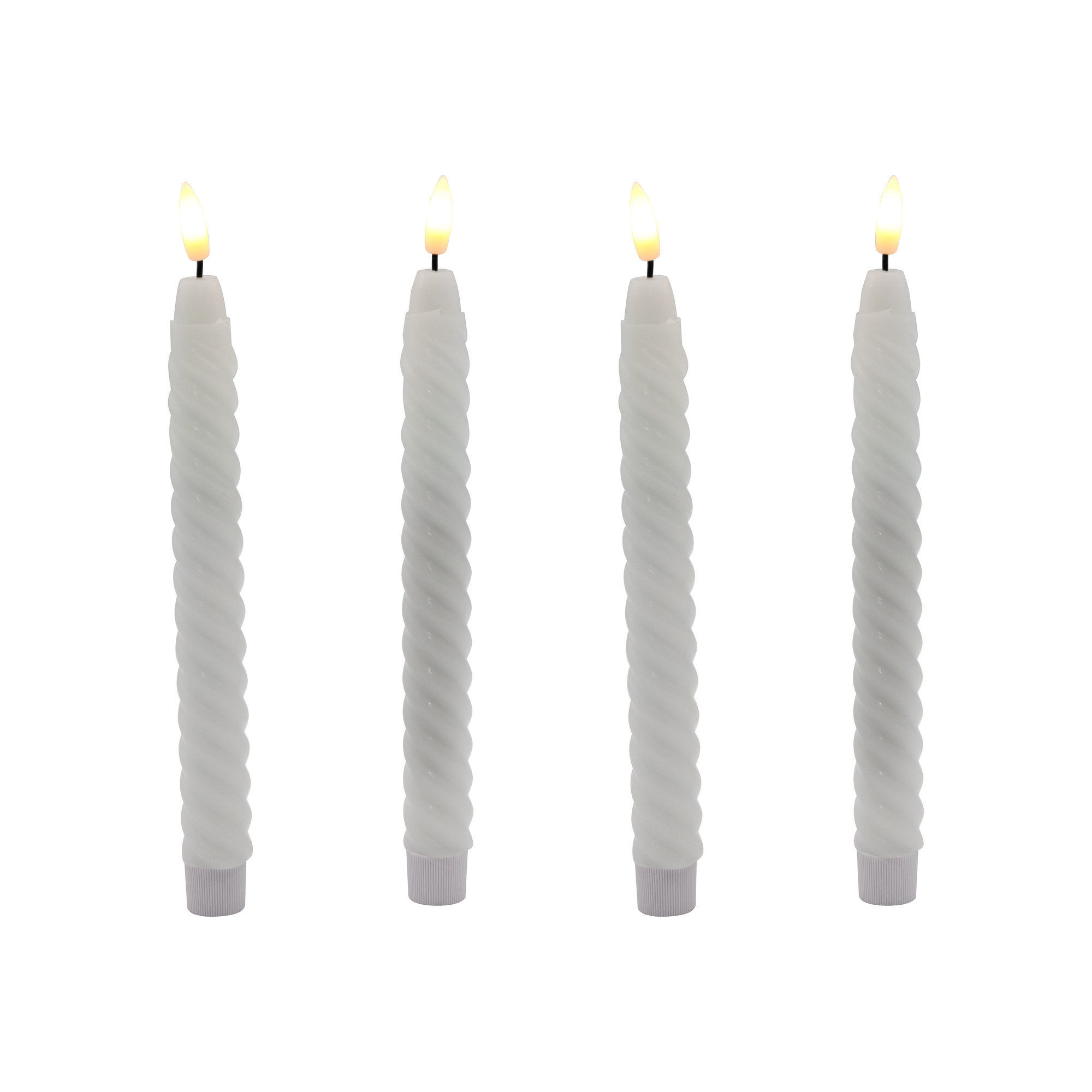 Ivy Bronx Battery Operated Twisted Wax Candles with 3D Wick Flame - 4 ...