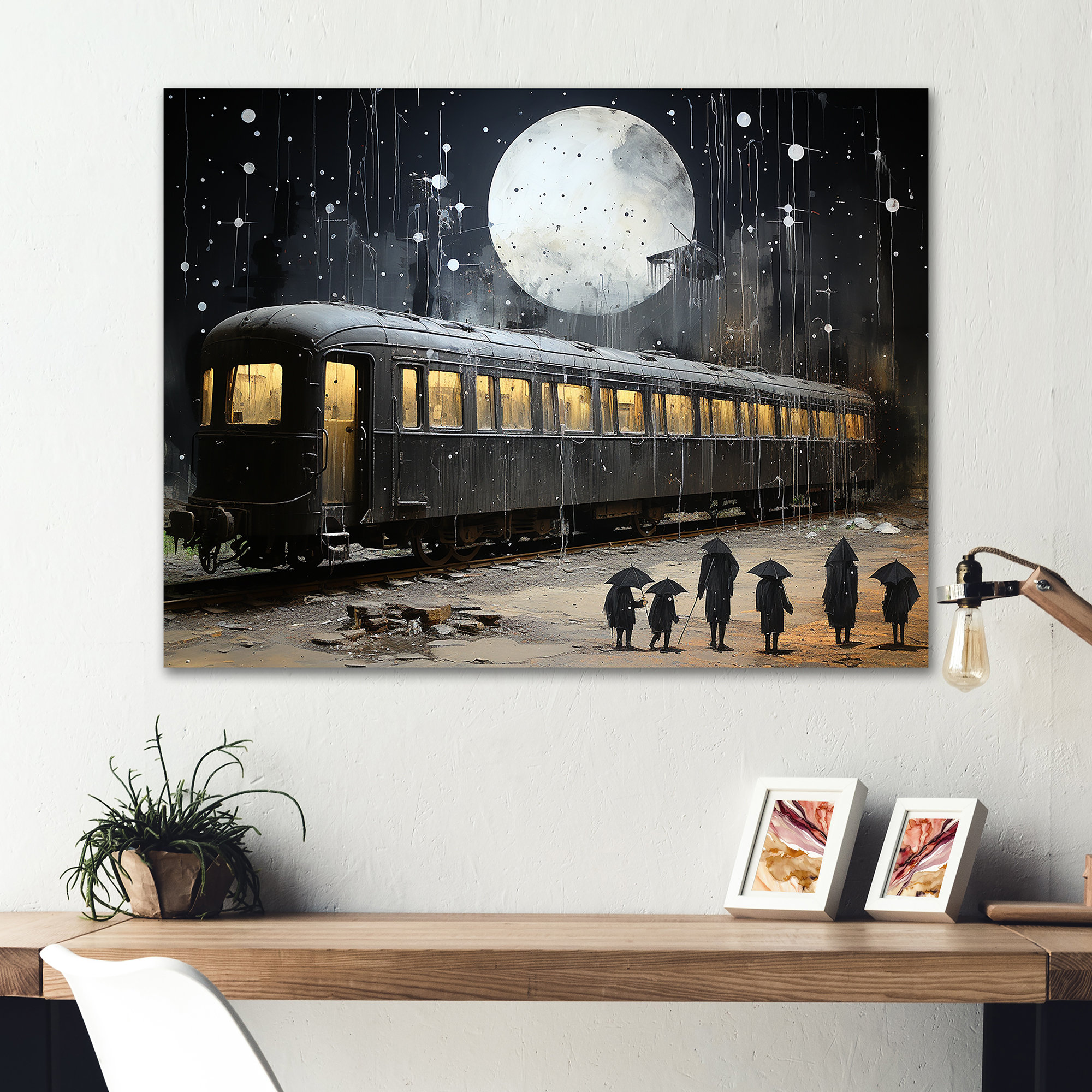 Lark Manor Black Union Train Station I - Train Metal Wall Art - Wayfair ...