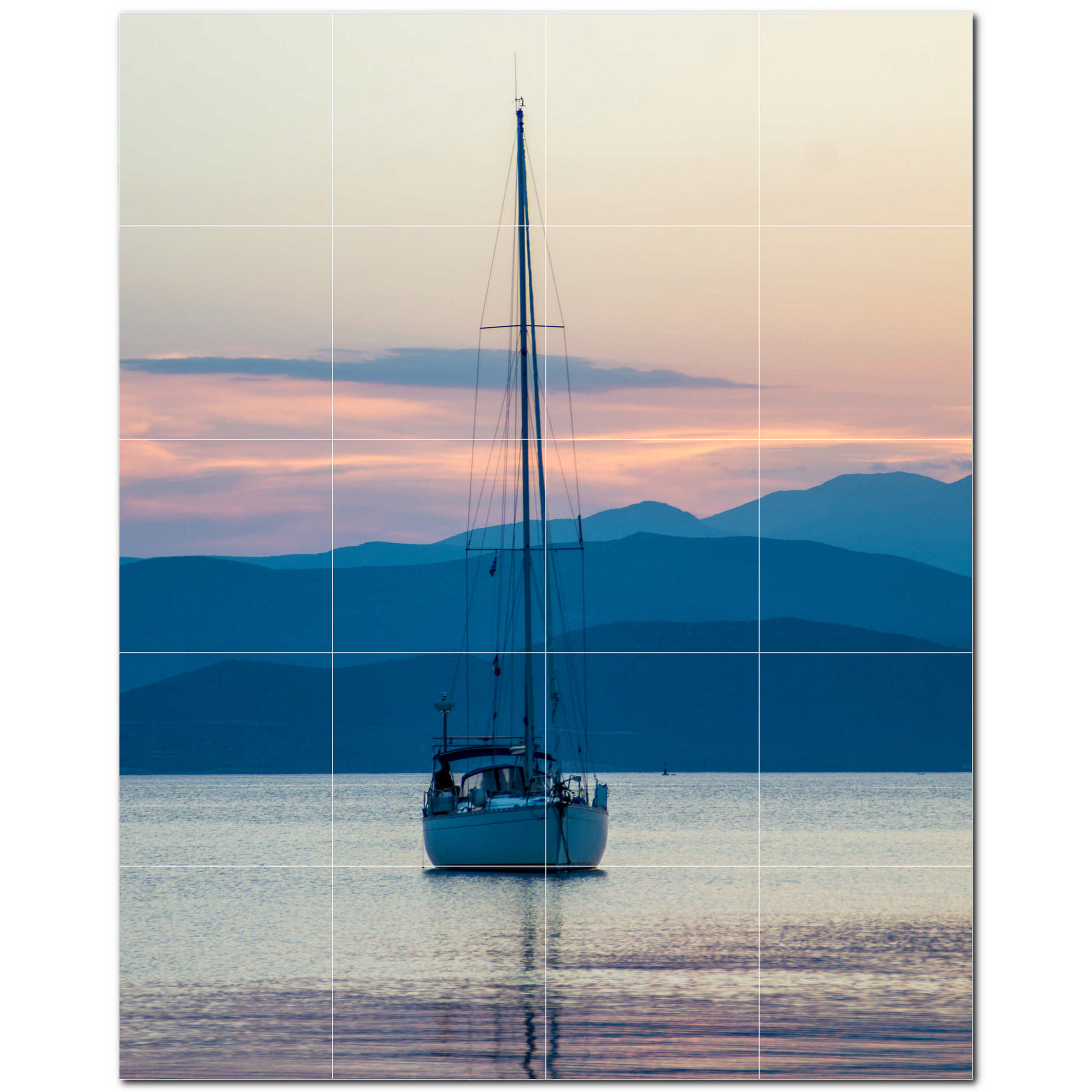 Picture-Tiles.com 32" x 40" Ceramic Boat Photo Decorative Mural Tile ...