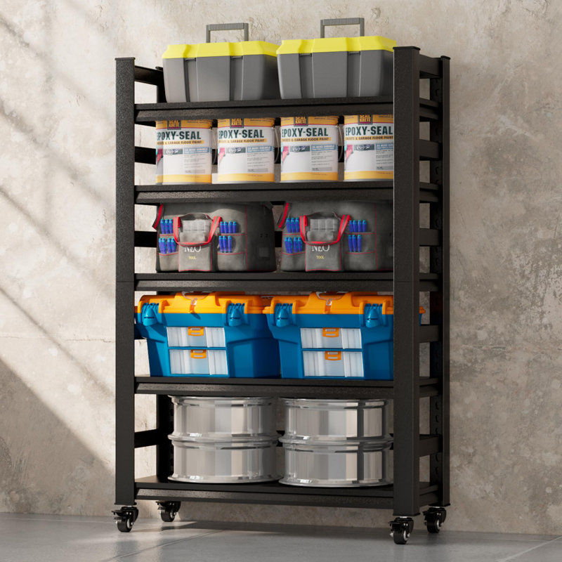 WFX Utility™ Heavy Duty Garage Shelving with Wheels Adjustable Metal ...