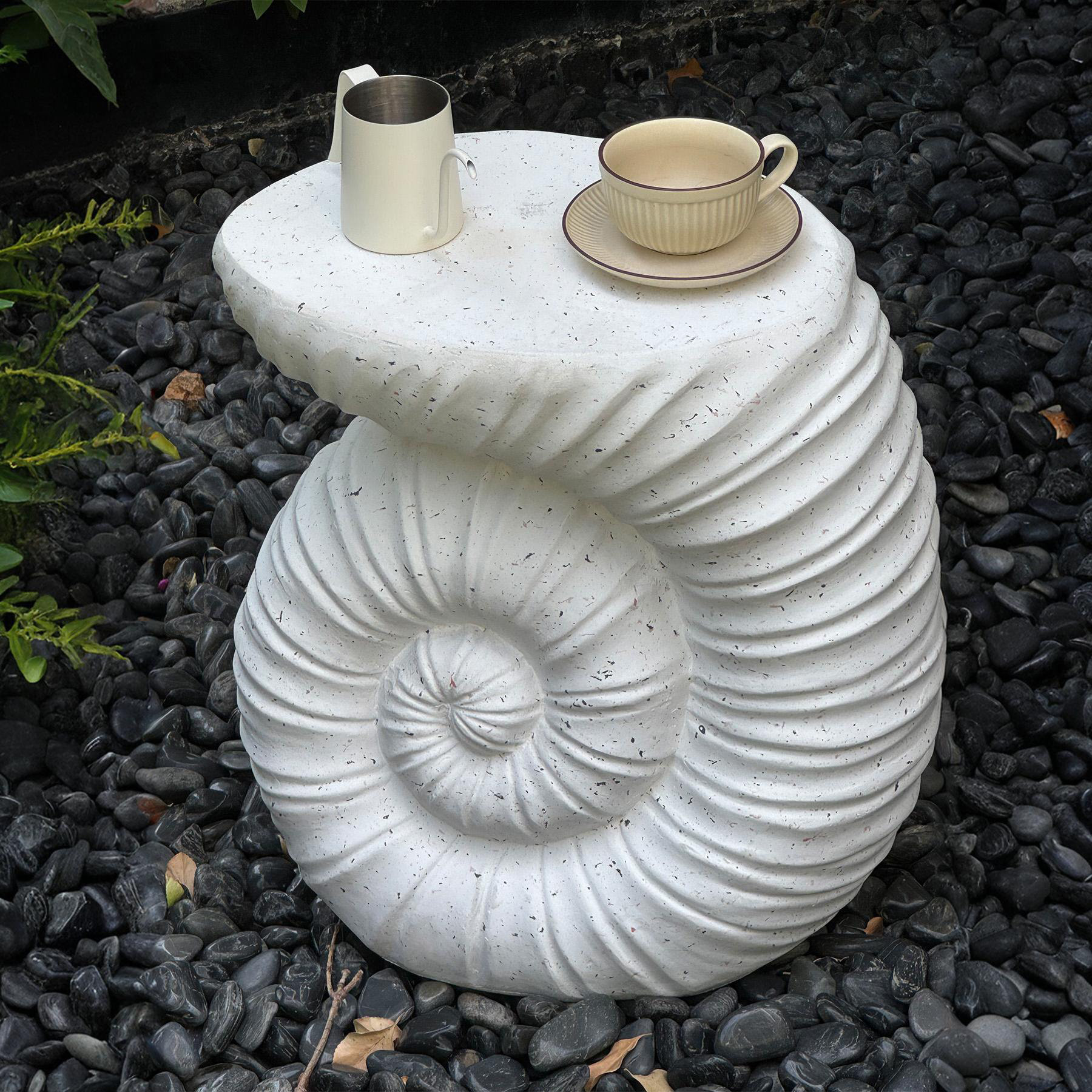 Gracie Oaks Outdoor Side Table, Concrete End Table, Round Accent Table ...