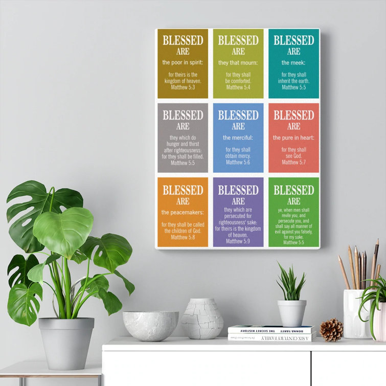 Blue Elephant The Beatitudes Matthew 5:3-11 KJV - Wrapped Canvas ...