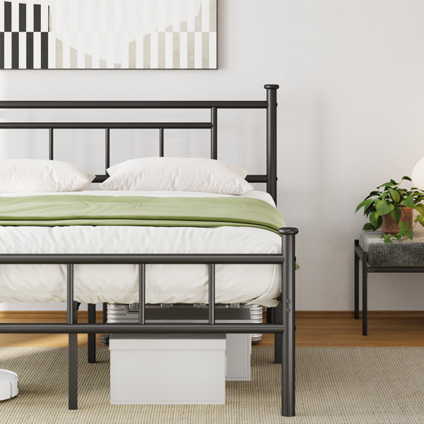 Ebern Designs Carrold 42" High Platform Bed Frame with Modern ...
