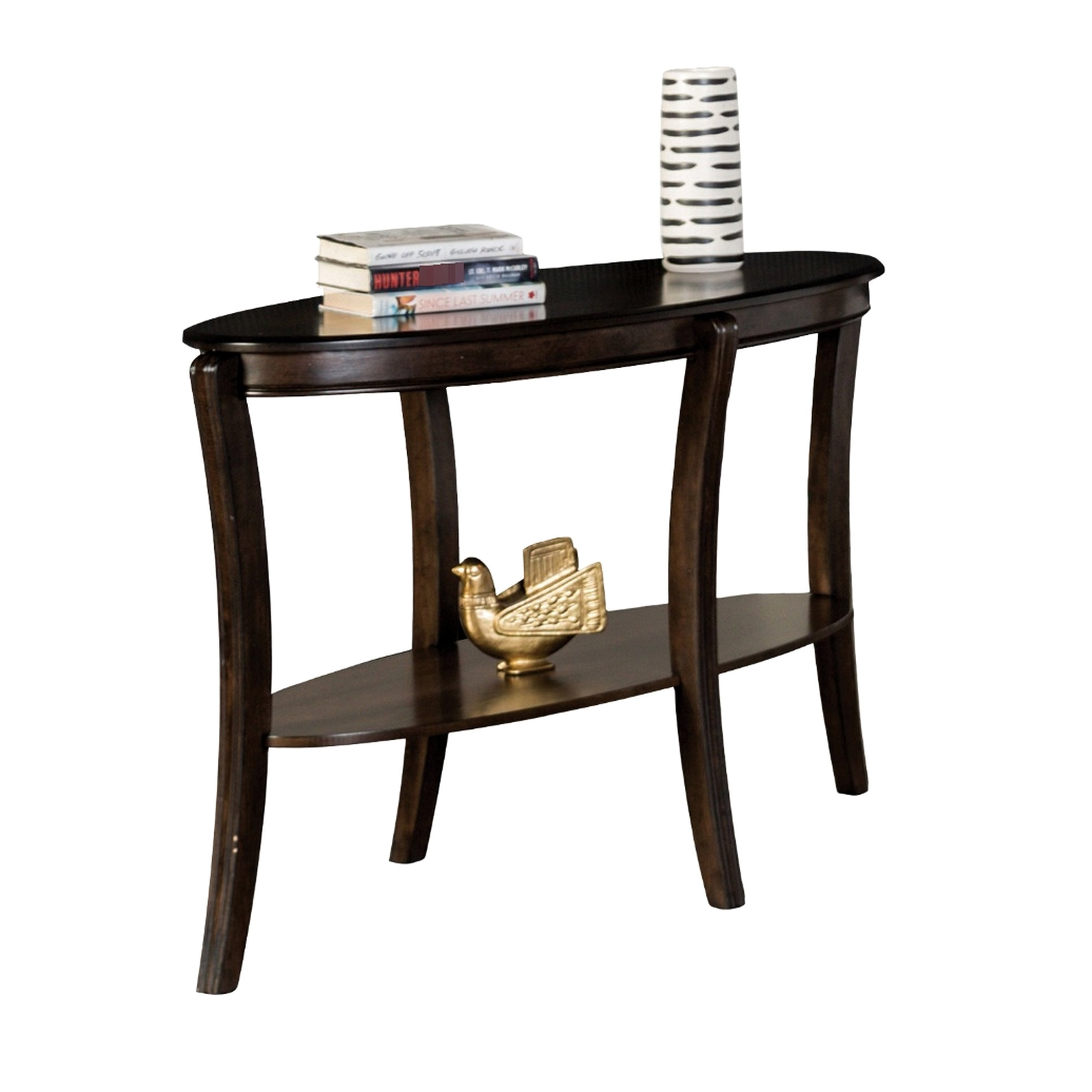 Latitude Run® Traditional Walnut Oval Table With Open Lower Storage ...
