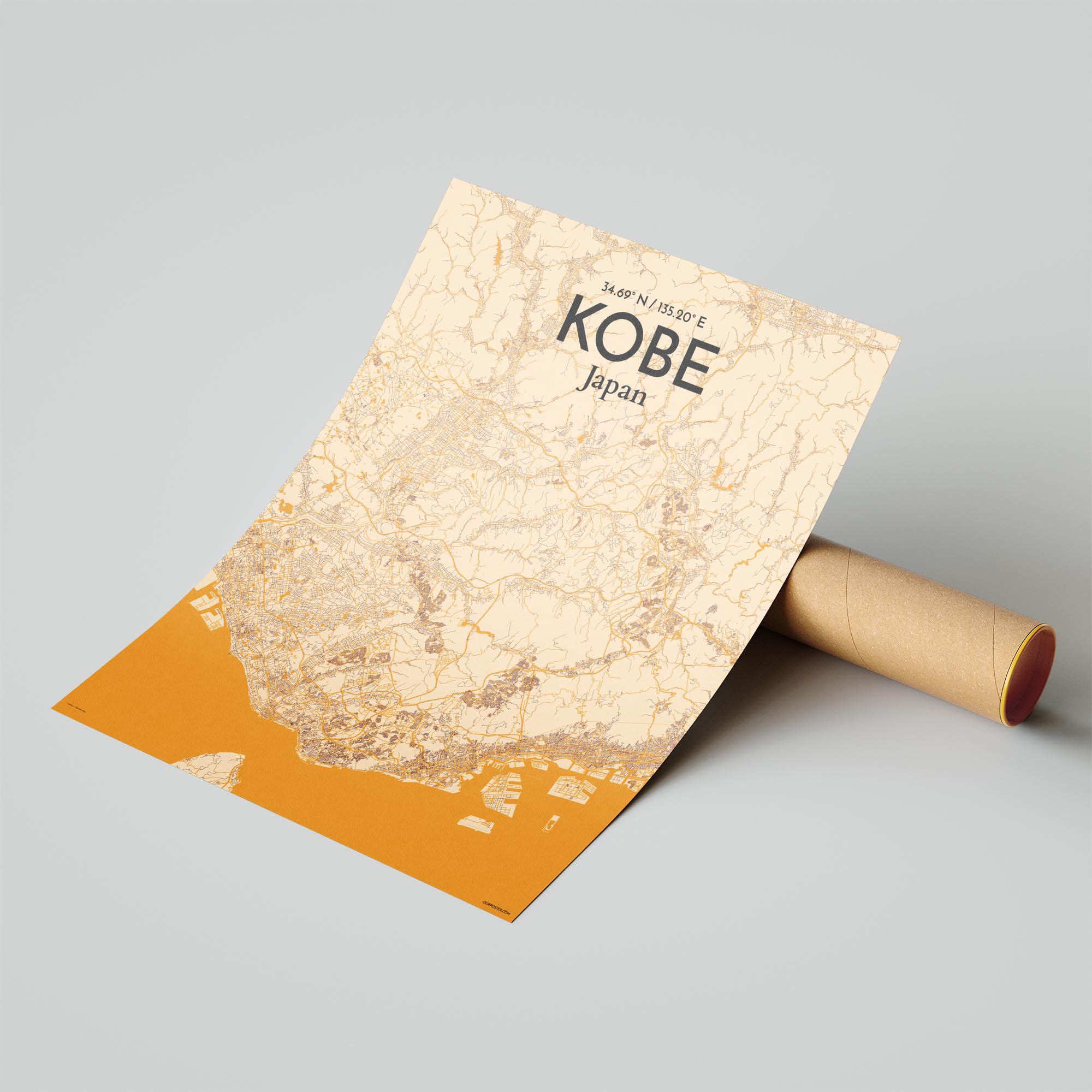 17 Stories Kobe City Map Graphic Art | Wayfair