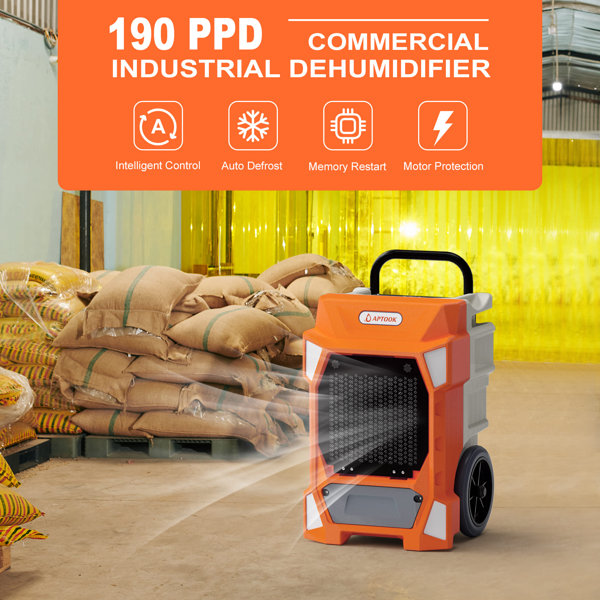 APTOOK 190 Pints 7500 Sq. Ft. Pro Commercial Dehumidifier with Humidity ...