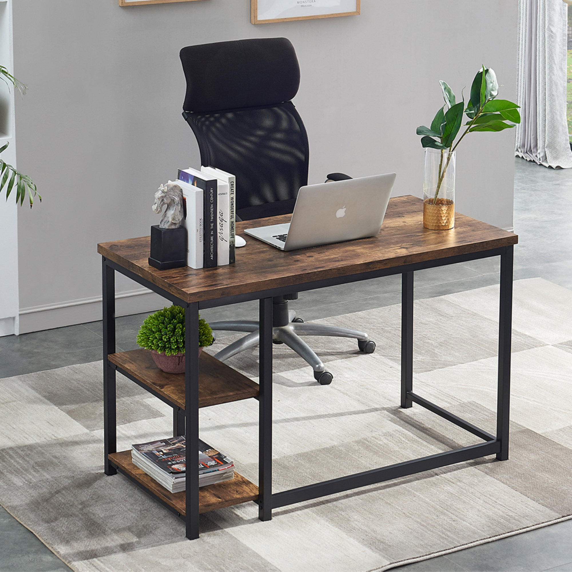 17 Stories Haven Desk, Modern Computer Desk, Home Office Desk ...