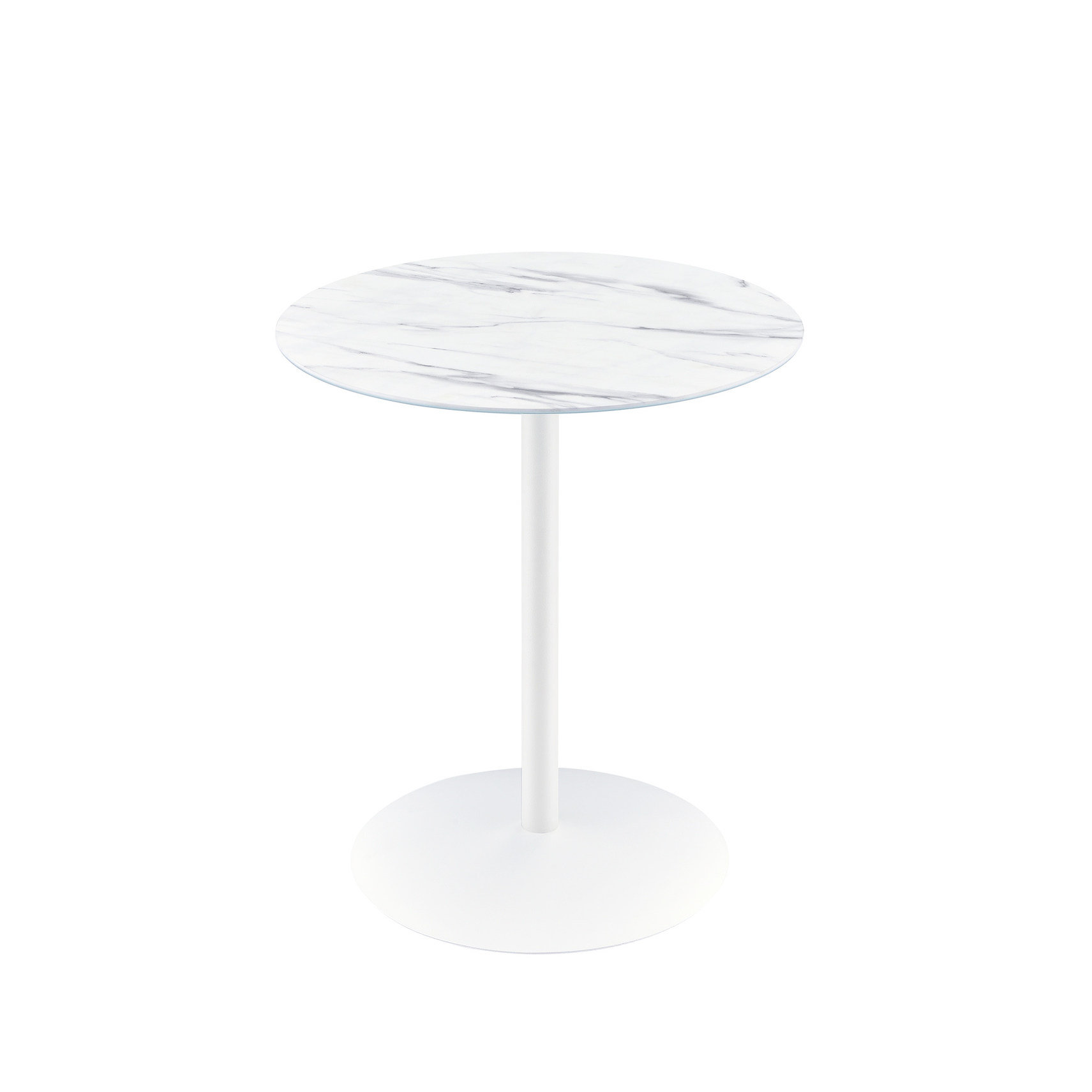 Ebern Designs 17.5" End Table With White Marble Textured Glass Sliver ...