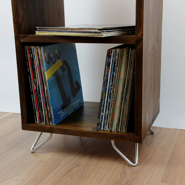 Gracie Oaks Record Player Stand, Vinyl LP Record Storage, Hifi Rack ...