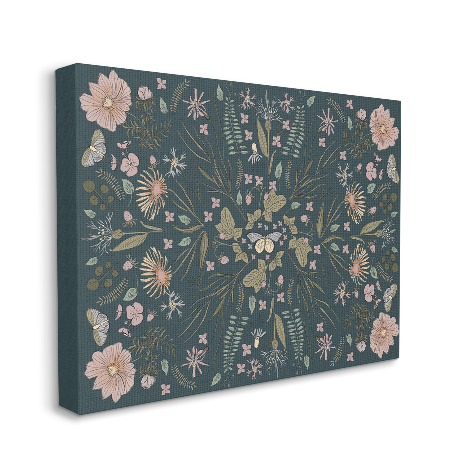 Stupell Industries Varied Floral Botanical Pattern Butterfly Insect ...