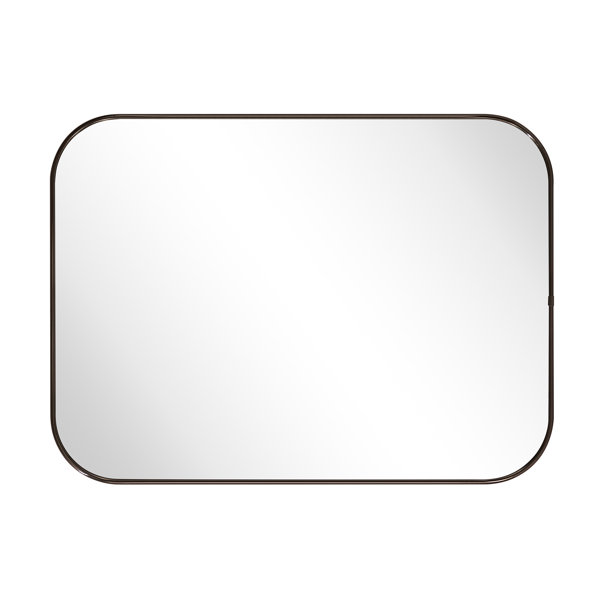 Mercer41 Lucia Contemporary Rounded Rectangle Bathroom Vanity Mirror ...