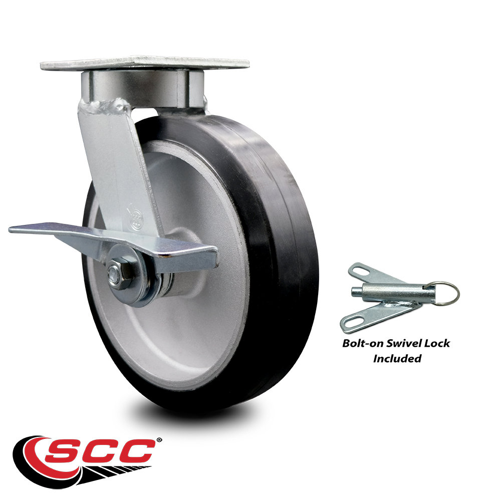 Service Caster Kingpinless Rubber on Aluminum Caster - Wayfair Canada
