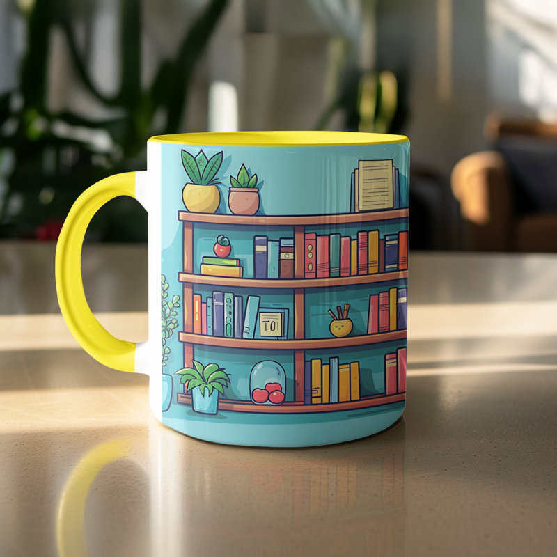 East Urban Home Kids Drawing Style 11oz Accent Mugs – White Ceramic ...