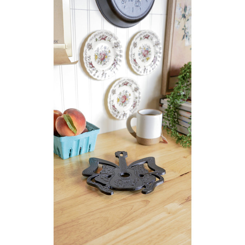Lodge 9"x8.5" Cast Iron Trivet with Dolly Logo | Wayfair