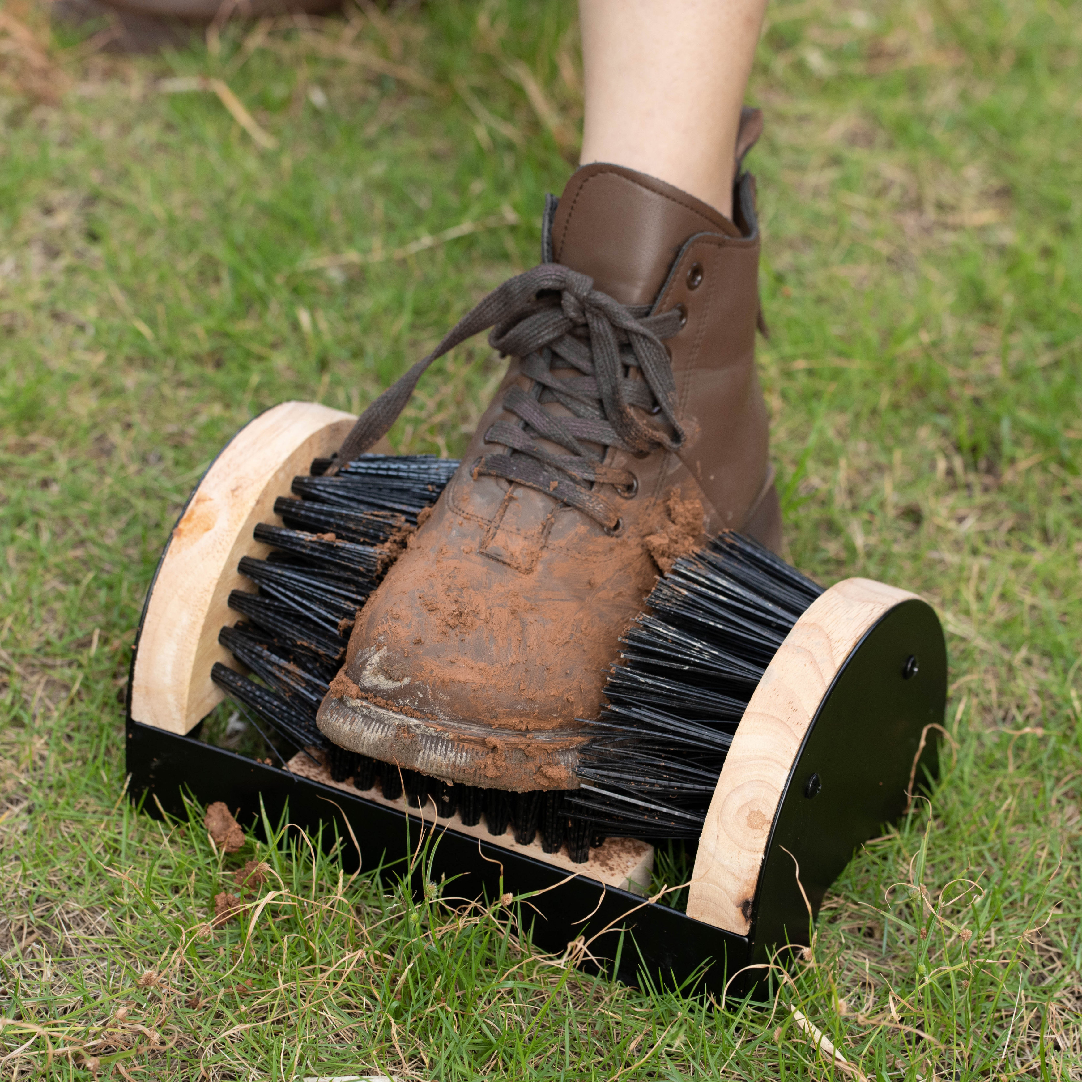 Symple Stuff Set Of 6 Heavy-duty Metal And Wooden Base Shoe Cleaner And ...