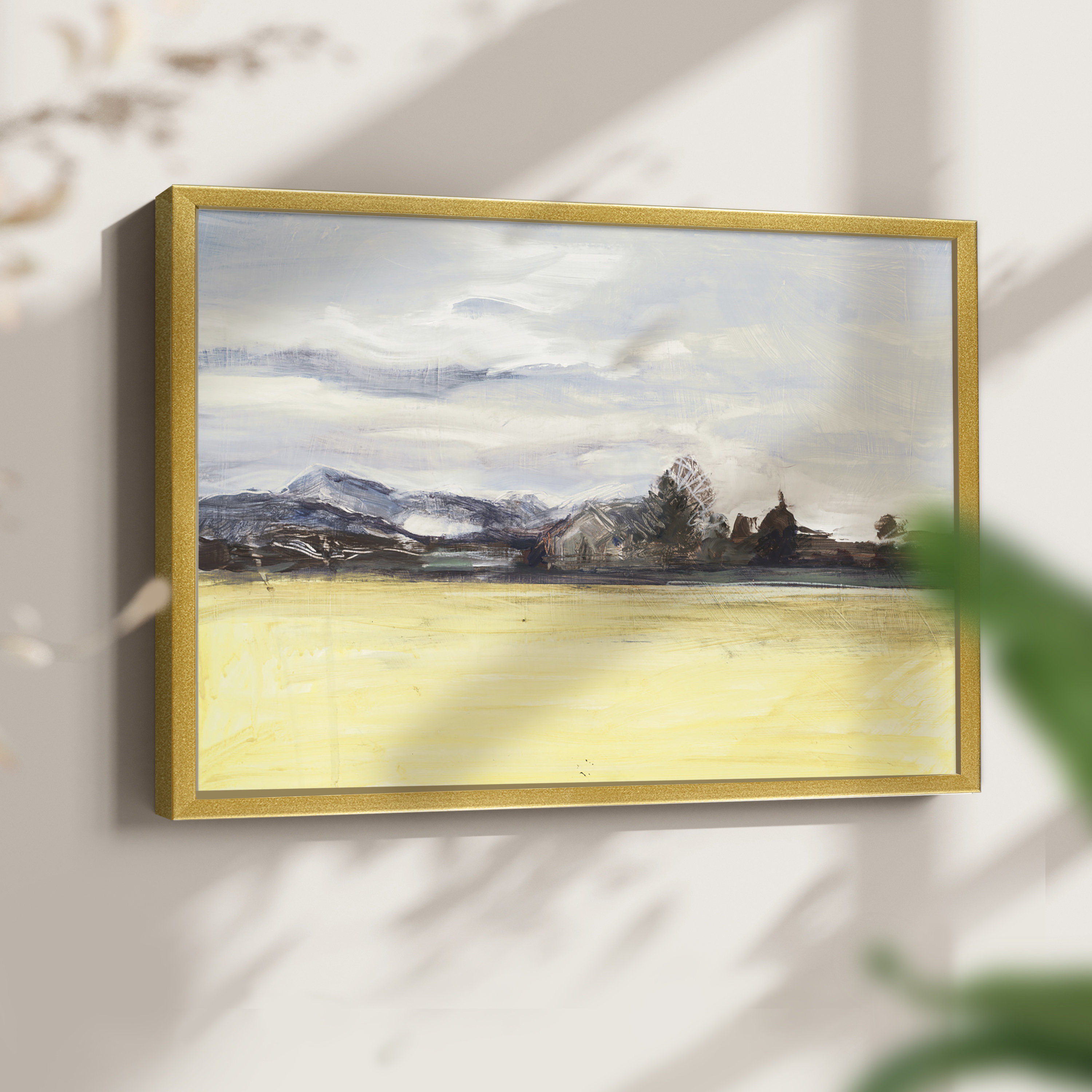 Winston Porter GRAY HOUSE IN BLUE -Framed Print - Restickable | Wayfair