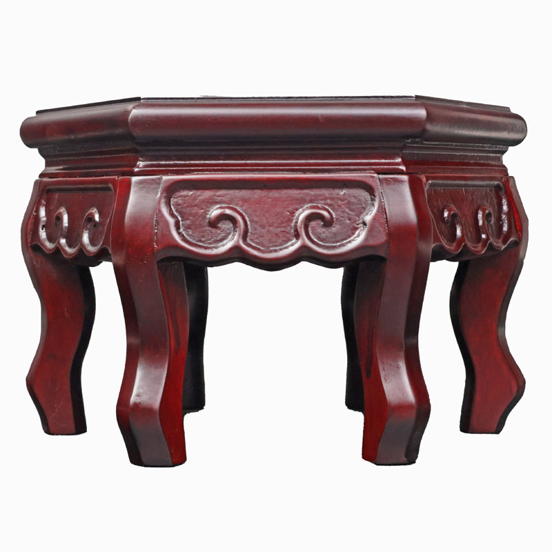 Alcott Hill® Hexagonal Solid Rosewood Chinese Vase Stand | Wayfair