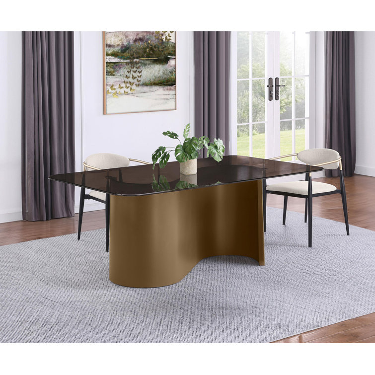 Wade Logan® Edson 72-Inch Rectangular Glass Top Dining Table Bronze ...