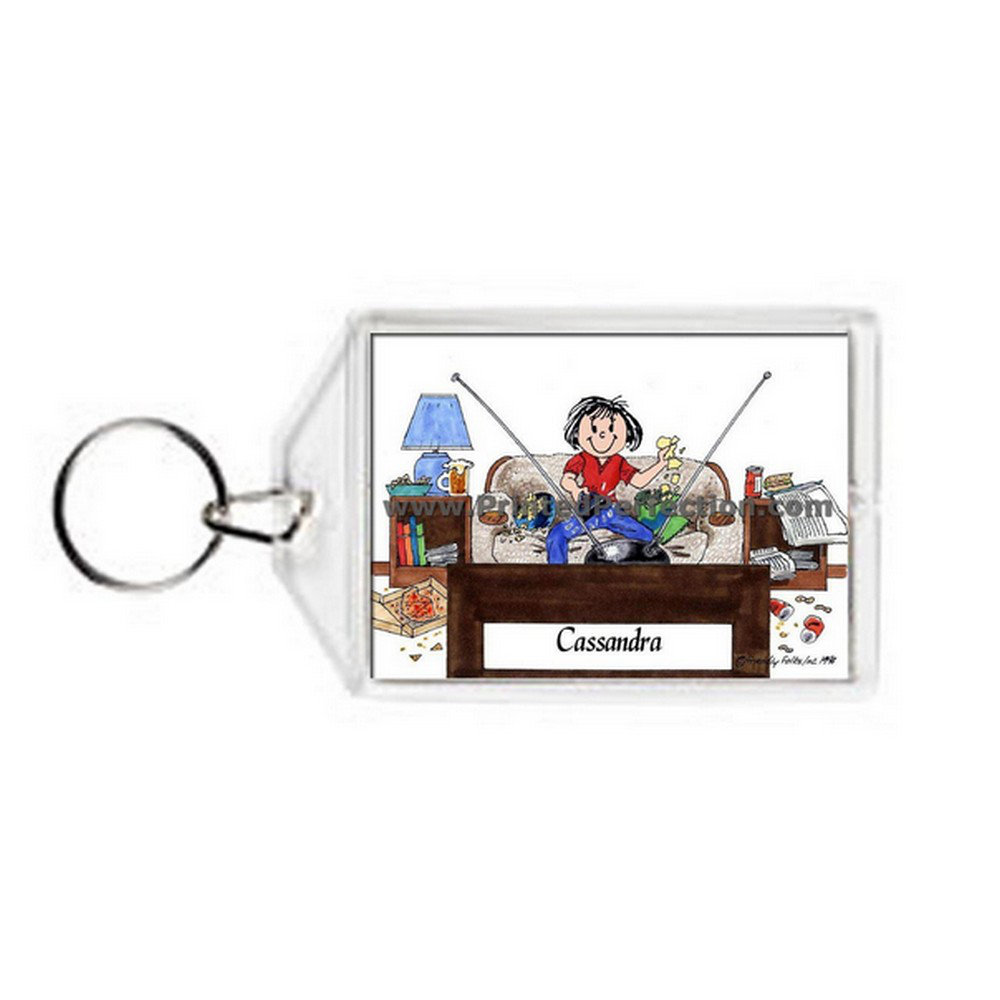 Printed Perfection Personalized Couch Potato - Female Acrylic Key Chain ...