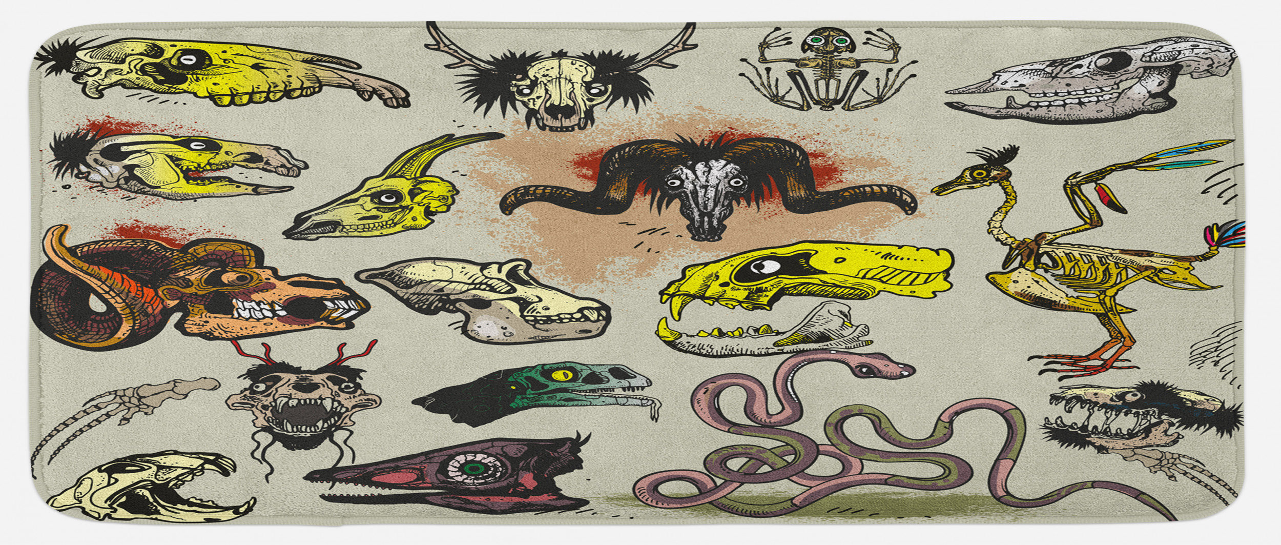 East Urban Home Animal Skeleton Composition With Gothic Faces Dead ...