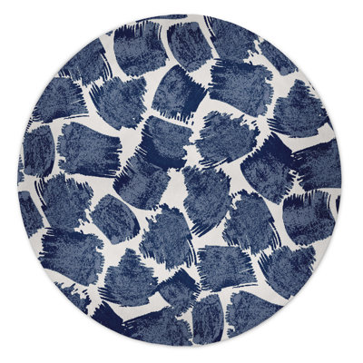 Wrought Studio Almere Abstract Navy Area Rug | Wayfair