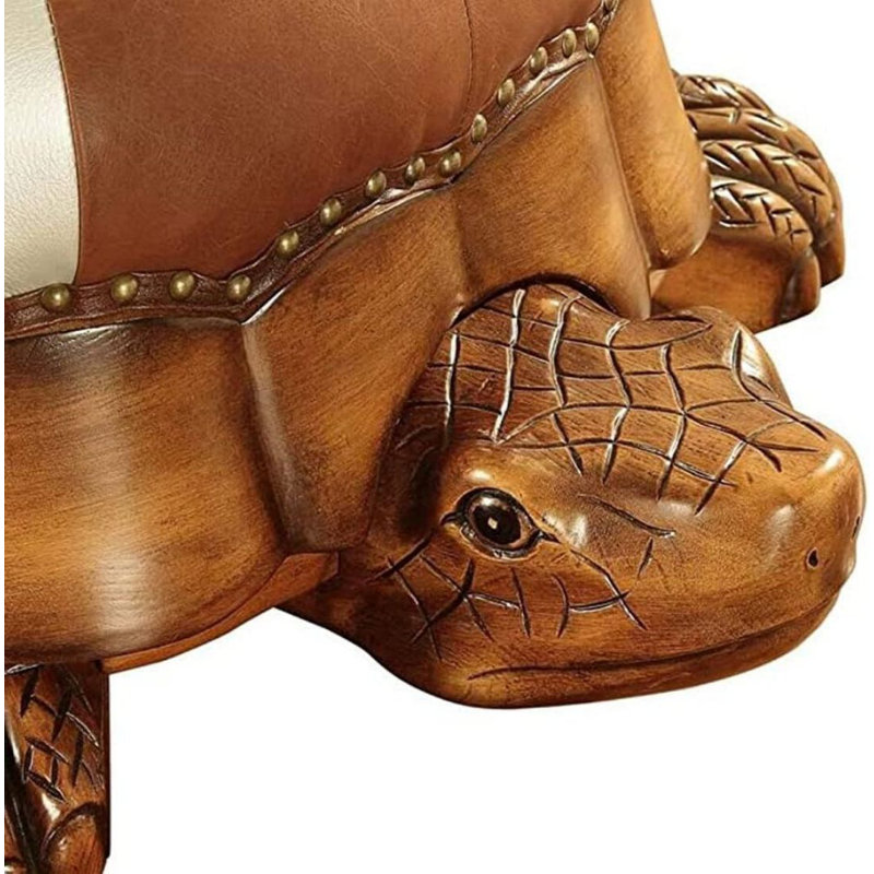 Bayou Breeze Arriannah 31.5" Wide Leather Match Tufted Novelty ...