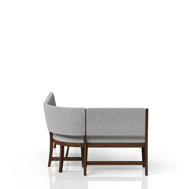 Red Barrel Studio® Curved Dining Bench Mid-Century Modern Upholstered ...