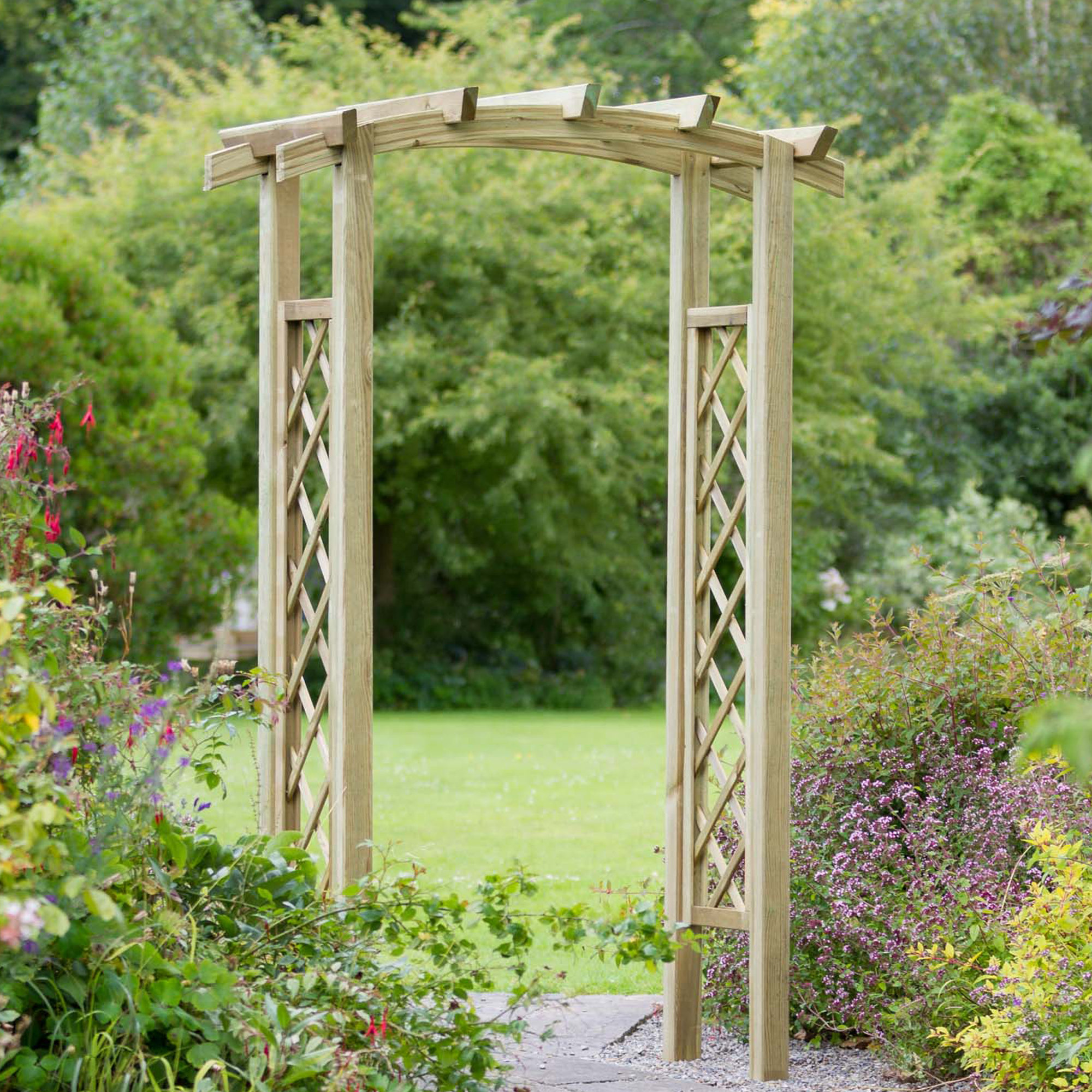 Dakota Fields Center 134cm W x 72cm D Solid Wood Garden Arches in ...