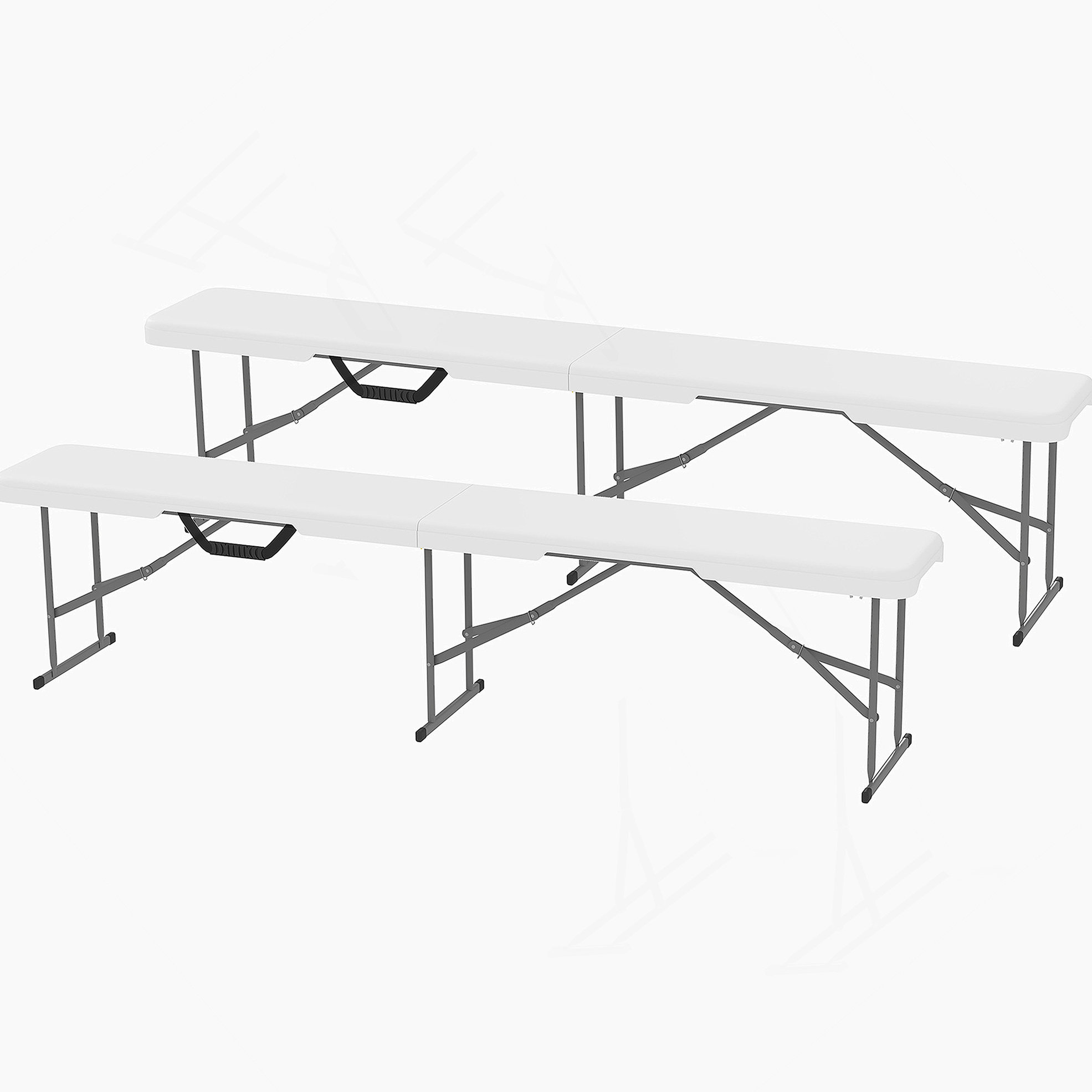 Wrought Studio™ 2 Pack 6 Ft Portable Foldable Benches With Carrying ...