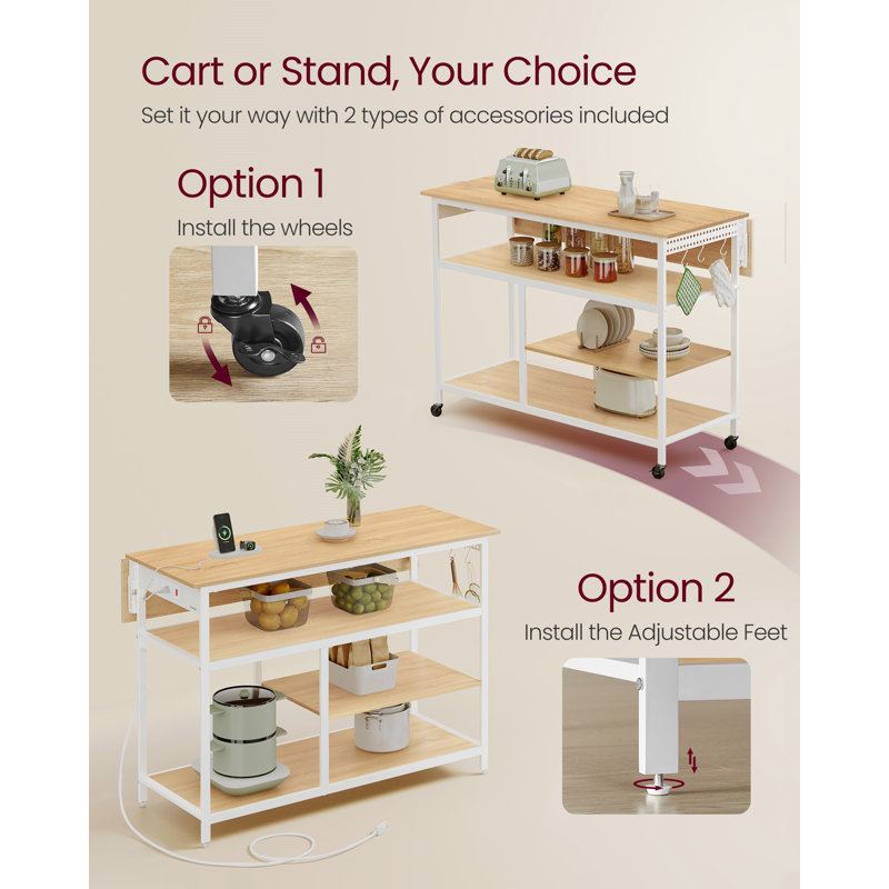 Latitude Run® Kitchen Workbench With Extendable Worktop | Wayfair