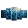 Ivy Bronx Drip Paint Of Blue Cubic Matrix II - Drip Painting Wall Art ...