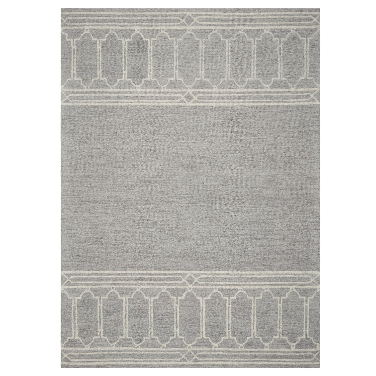Winston Porter 5'' X 7'' Grey Geometric Pattern Wool Indoor Area Rug ...