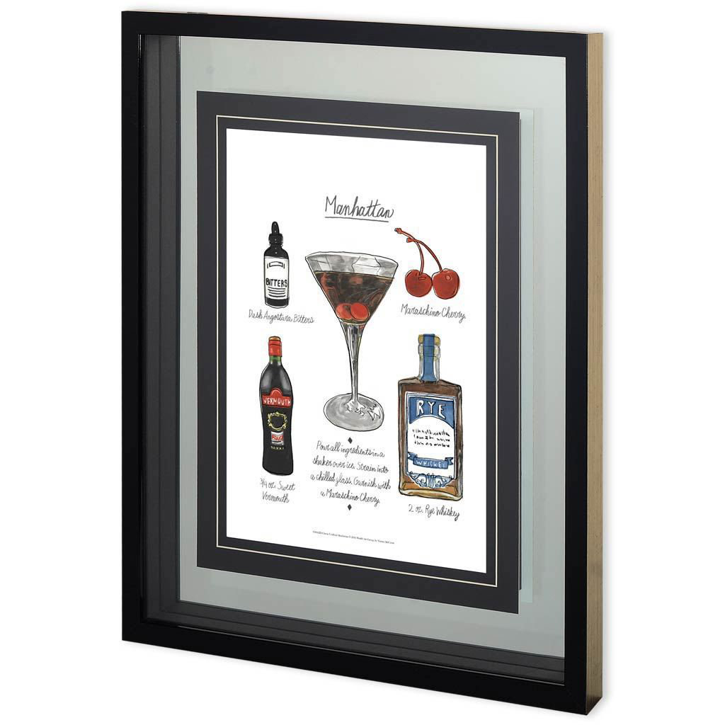 Rosalind Wheeler Classic Cocktail - Manhattan a Framed Art Print Matted ...