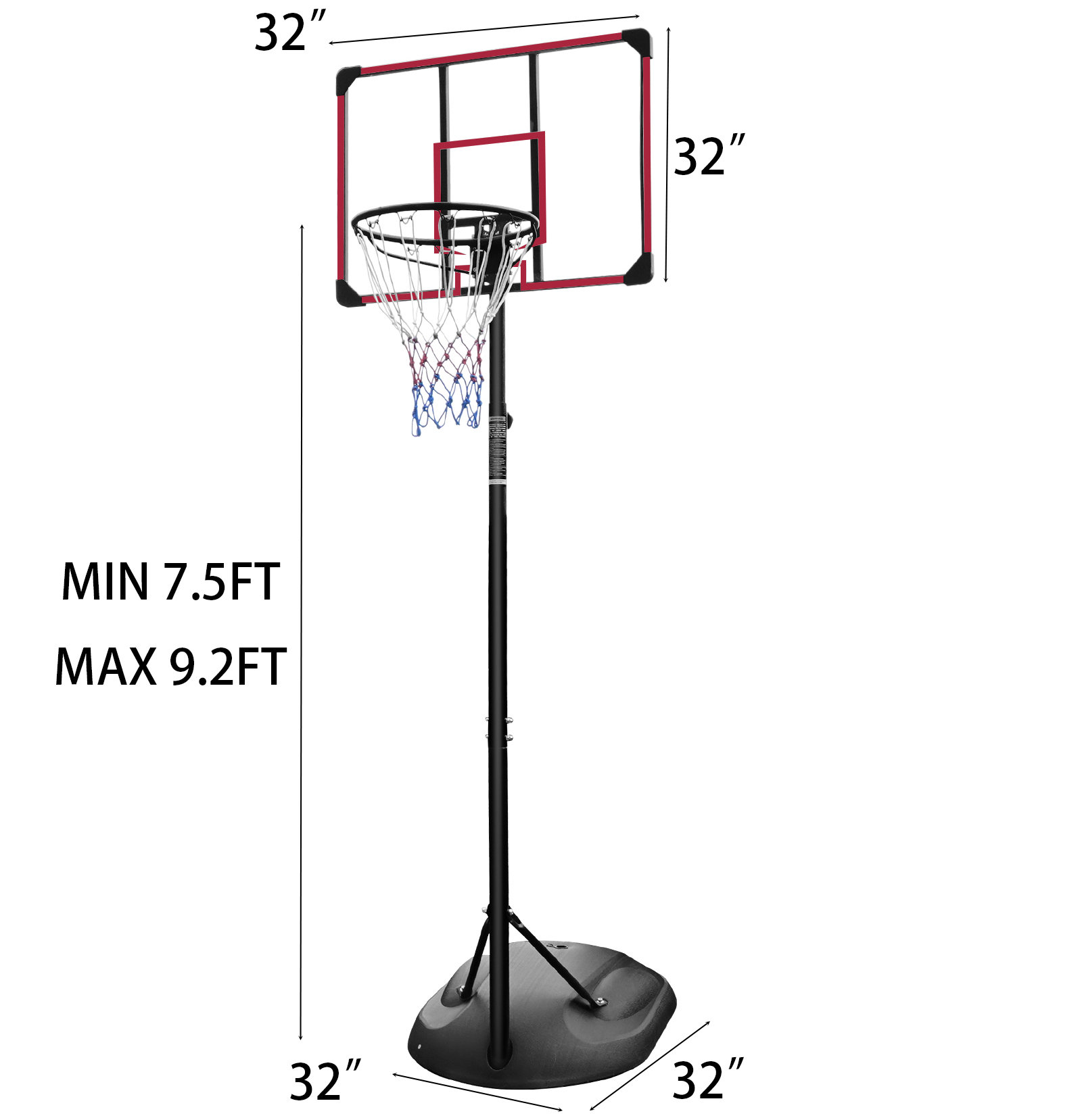 Tonwin Height Adjustable Portable In-Ground Basketball Hoop - Wayfair ...
