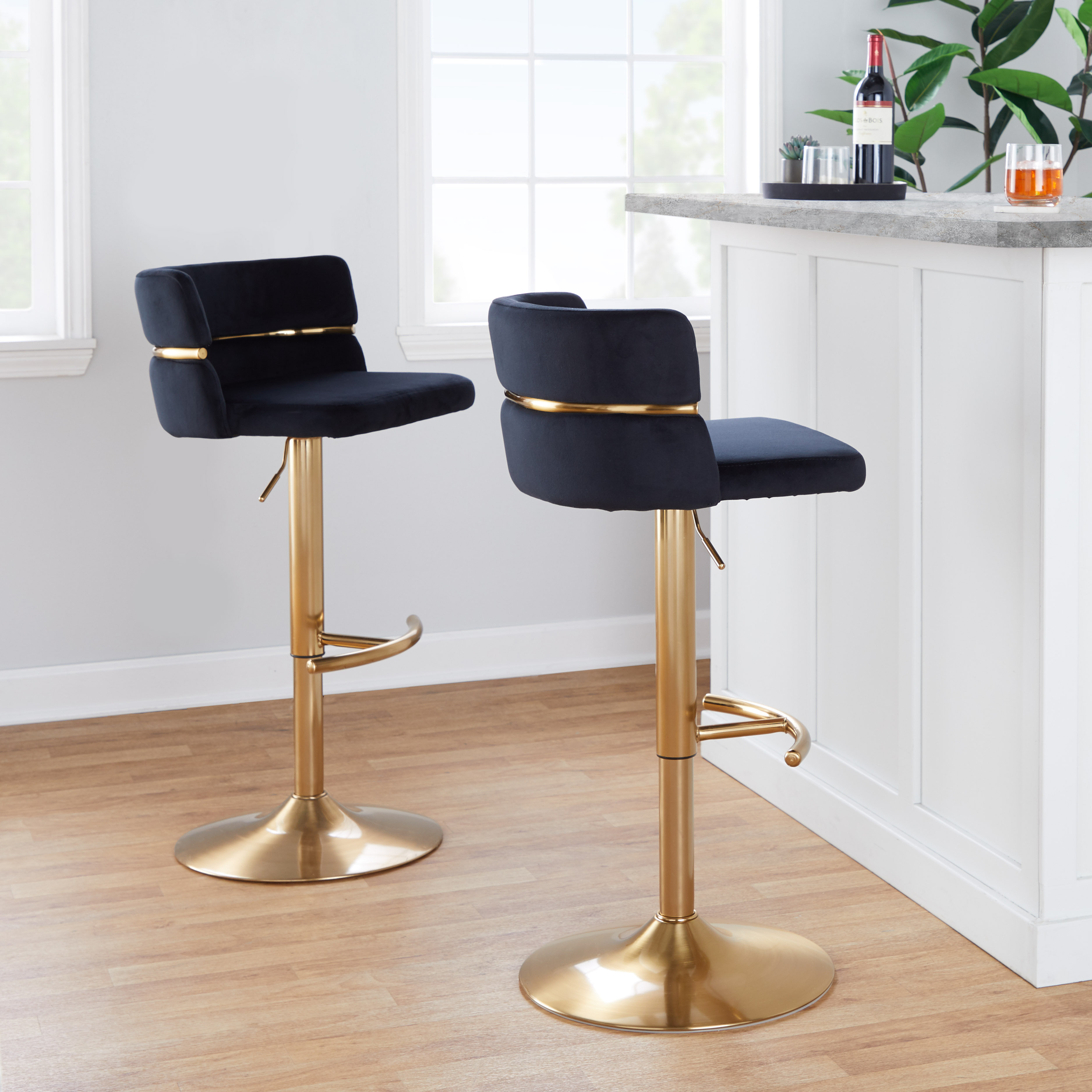 George Oliver Lakyia Swivel Adjustable Height Bar Stool | Wayfair