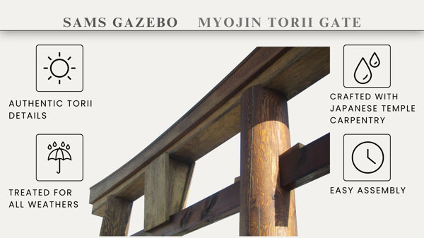 SamsGazebos Japanese Torii Gate Myojin Model 8 ft. | Wayfair