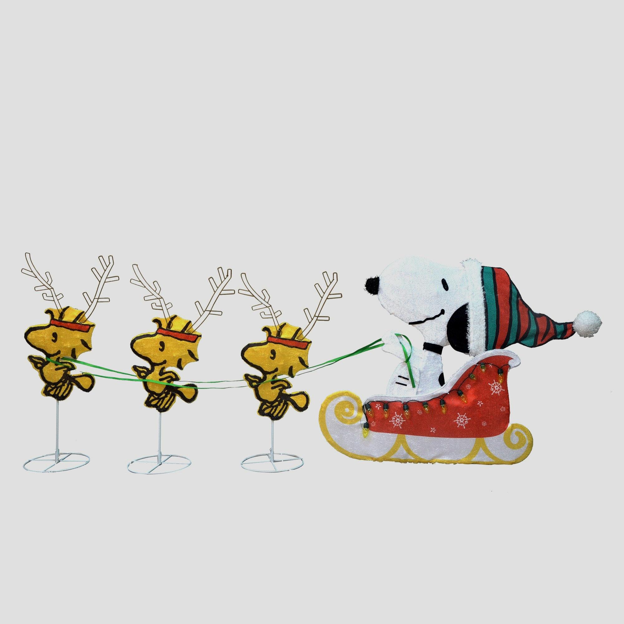 One Allium Way® 30in Peanuts 2D Sleigh with Snoopy and Woodstock | Wayfair