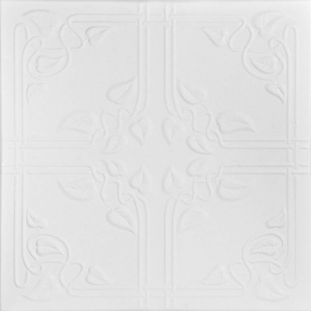 A La Maison Ceilings Ivy Leaves 1.6 ft. x 1.6 ft. Polystyrene Glue-up ...