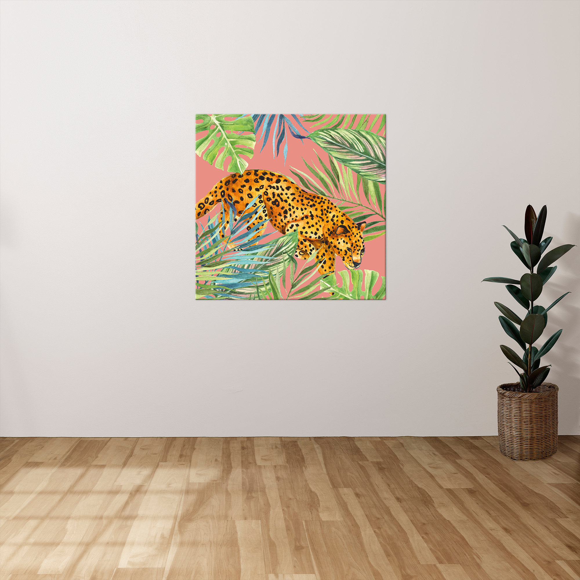 Bayou Breeze "Tropical Cat I" by Tava Studios Print on Canvas | Wayfair