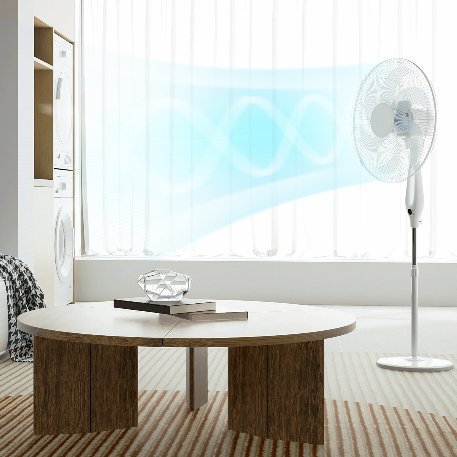 Bring Home Furniture Standing Fan 3 Speed Settings with Remote Control ...